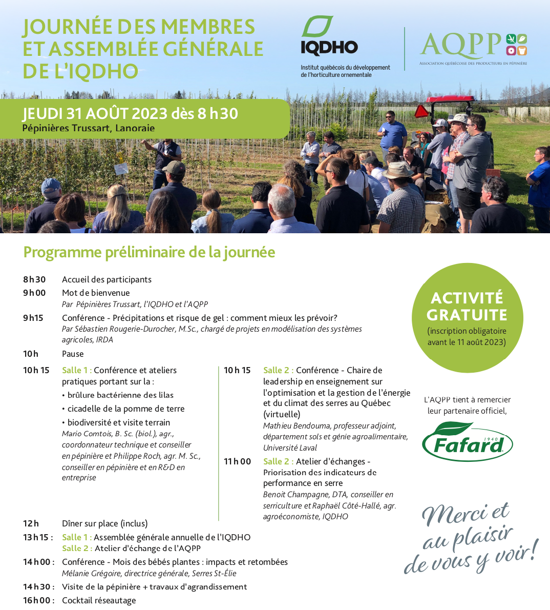 Journée des membres, inscrivez-vous! - AQPP